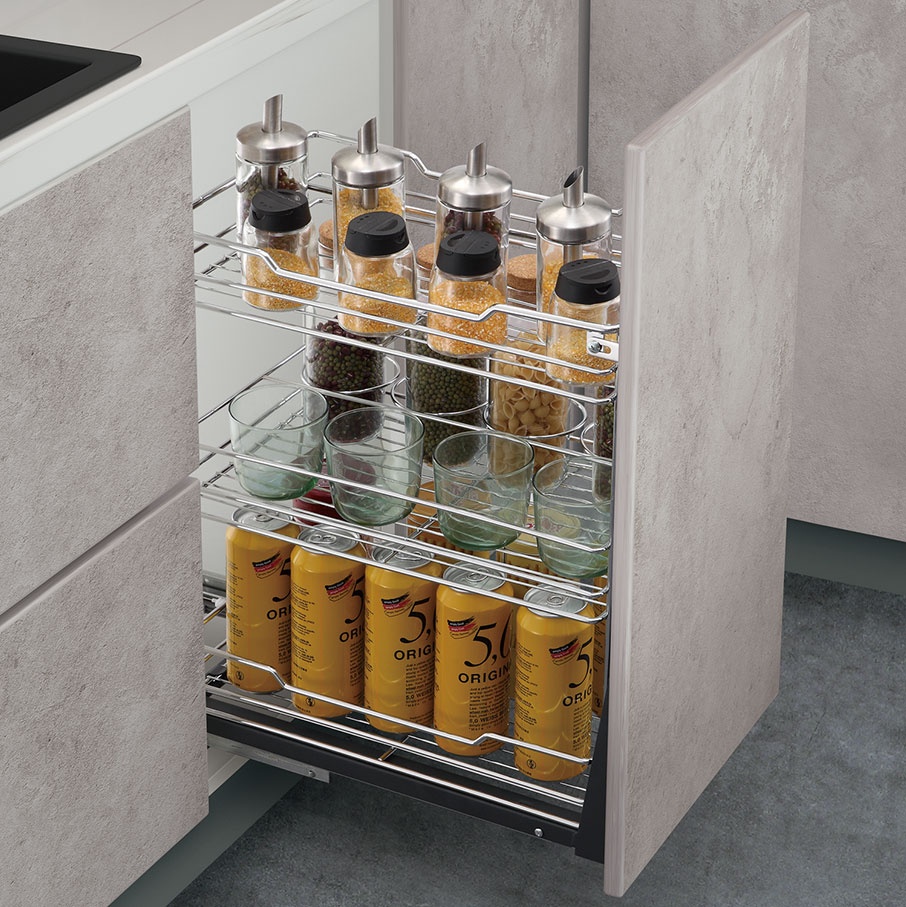 Soft Close 3 Layer Bottle Basket Pullout